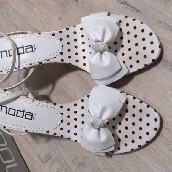 Moda Spana | Shoes | Black And White Polkadot Strappy Heels | Poshmark